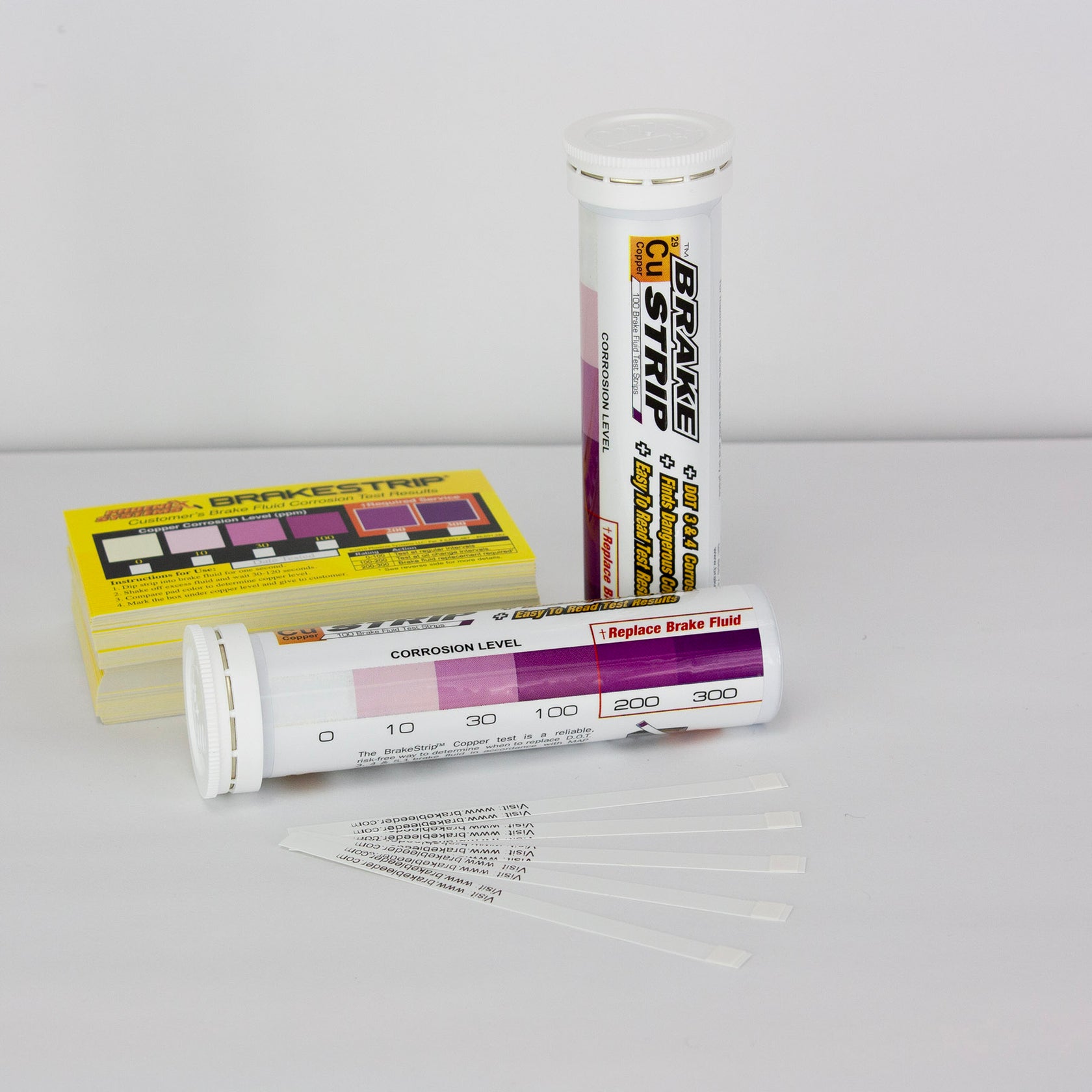 Brake Fluid Test Kit – 100 Strips and Cards